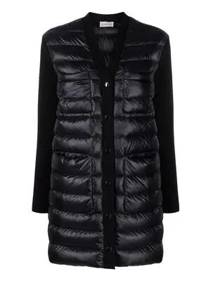 Moncler Padded V-neck Coat - Black