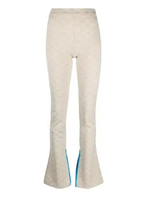 Off-White Monogram Ankle-slit Trousers - Neutrals