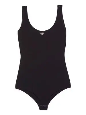 Prada Logo-plaque Bodysuit - Black
