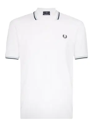Fred Perry Striped Trim Polo Shirt - White