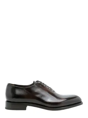 FERRAGAMO Tramezza Leather Derby Shoes - Brown
