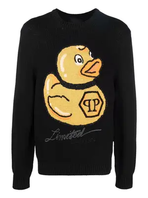 Philipp Plein Embroidered Duck Jumper - Black