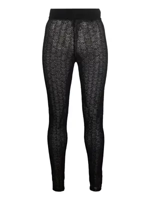Philipp Plein Tulle Monogram Leggings - Black