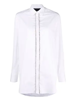 Philipp Plein Crystal-embellished Cotton Shirt - White