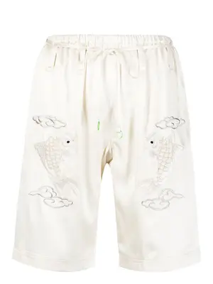 Alexander Wang Embroidered Shorts - Neutrals
