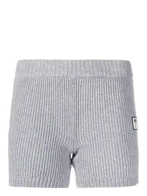 PALM ANGELS Patch-detail Ribbed-knit Shorts