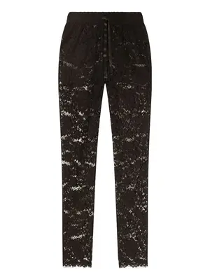 Dolce & Gabbana Lace-detail Track Pants - Black