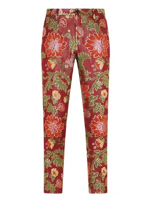 Dolce & Gabbana Patterned Jacquard Tailored Trousers - Red