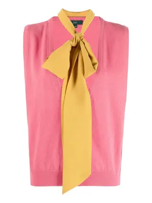 MAISON JEJIA Knit Vest With Knot Detail - Pink