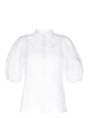 CHLOÉ Chloé Embroidered Puff-Sleeve Shirt