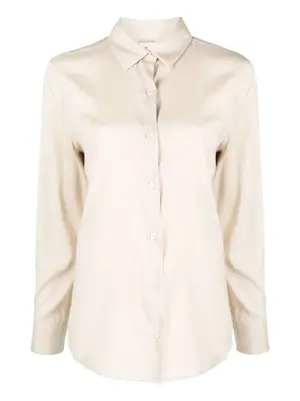 PAULA Long-sleeve Silk Shirt - Neutrals