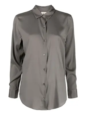 PAULA Long-sleeve Silk Shirt - Green