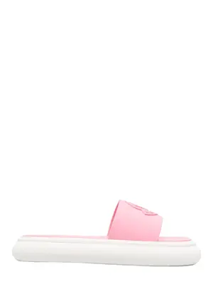 Moncler Jeanne Logo-embossed Slides - Pink