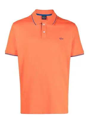Paul & Shark Tipped Cotton Polo Shirt - Orange