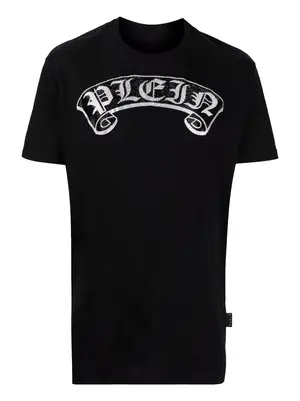 Philipp Plein Embellished-logo T-shirt - Black