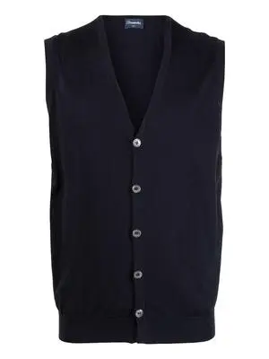 DRUMOHR Sleeveless V-neck Vest - Blue