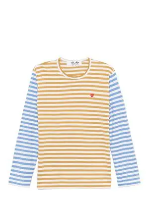 Play Comme Des Garcon Striped Long-sleeve T-shirt - Blue