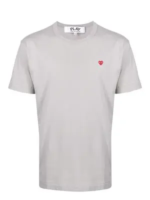 Play Comme Des Garcon Heart-patch Short-sleeve T-shirt - Grey