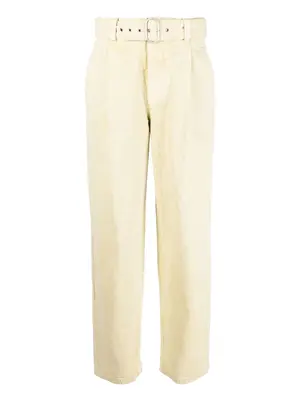 JIL SANDER Pleat-detail Straight-leg Trousers - Yellow