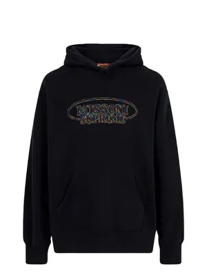 Supreme X Missoni Logo-embroidered Hoodie Fw21 - Black