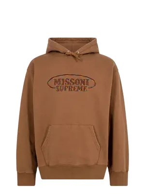 Supreme X Missoni Logo-embroidered Hoodie - Brown