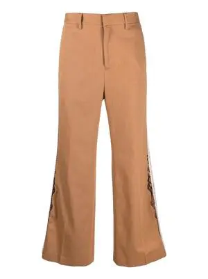 DOUBLET Side-trim Flared Trousers - Brown
