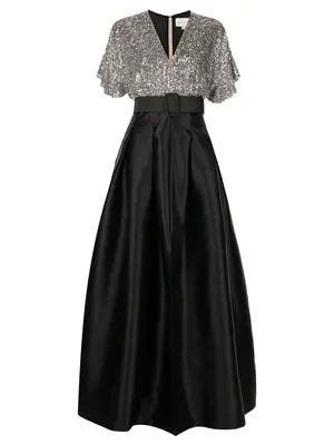 Sachin & Babi Simone Sequin-embellished Gown - Silver