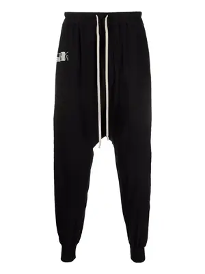 Rick Owens Logo-print Drop-crotch Trousers - Black