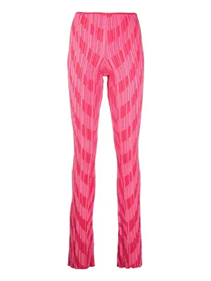 Philosophy Di Lorenzo Serafini Intarsia-knit Flared Trousers - Pink