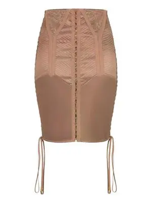 Dolce & Gabbana Lace-up Satin Miniskirt - Brown