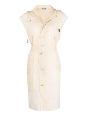 MAISON MARGIELA Belted Hooded Trench Coat - Neutrals