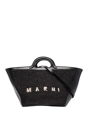 Marni Tropicalia Logo-embroidered Tote - Black