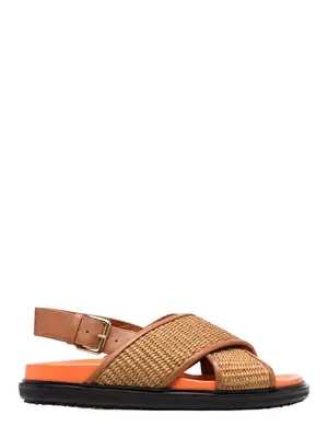 Marni Fussbet Raffia Sandals - Neutrals