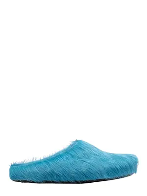 Marni Fussbet Sabot Calf-hair Slippers - Blue