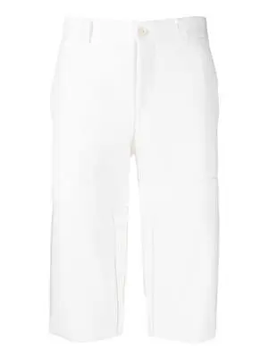 Comme Des Garçons Cropped Tailored Trousers - White