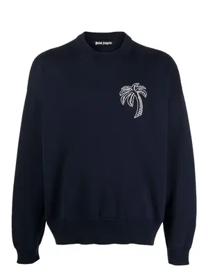 Palm Angels Palm Tree Jumper - Blue