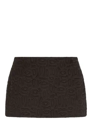Dolce & Gabbana Lace-trim Jacquard Mini Skirt - Black