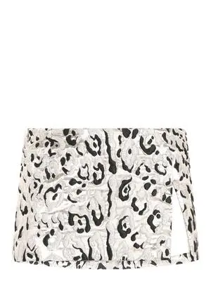 Dolce & Gabbana Metallic Embroidered Leopard Print Skirt - Neutrals
