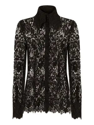 Dolce & Gabbana Semi-sheer Lace Shirt - Black