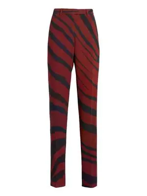 Roberto Cavalli Zebra Print Trousers - Red