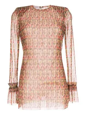 Philosophy Di Lorenzo Serafini Graphic Print Long Sleeve Top - Neutrals
