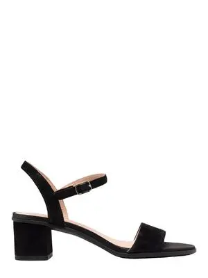 Geox Aurely 50 Suede Sandals - Black