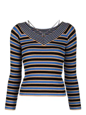 Andersson Bell Striped Rib-knit Jumper - Black