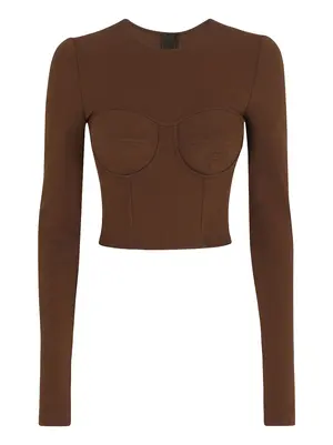 Dolce & Gabbana Long-sleeve Corset Top - Brown