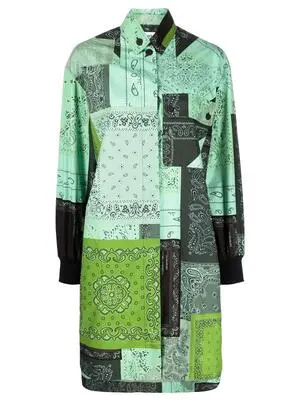Kenzo Paisley Print Shirt Dress - Green