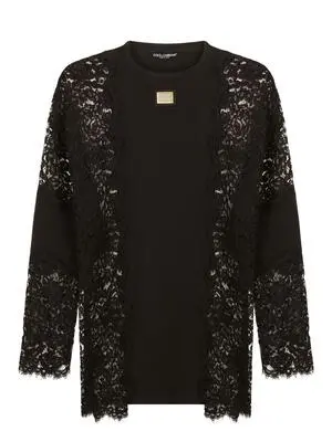 Dolce & Gabbana Lace-detail Long-sleeve T-shirt - Black
