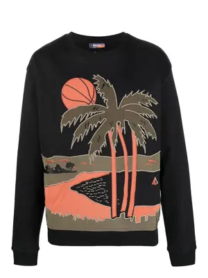 JUST DON Just Don Palm Tree Print Jumper
