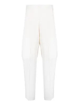 GIA STUDIOS High-waisted Straight-leg Trousers - White