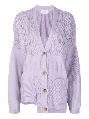AMBUSH Patchwork Knitted Cardigan - Purple