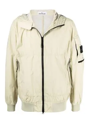 Stone Island Compass Badge Lightweight Hooded Jacket - Green